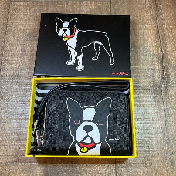 Marc Tetro | Bags | Marc Tetro Boston Terrier Zip Around Wallet With ...